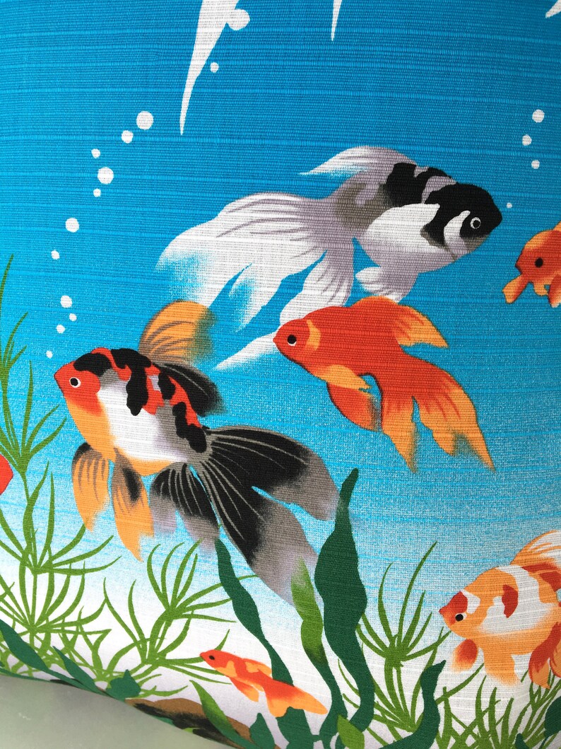 Fish aquarium pillow cover gold fish pillow case sofa | Etsy