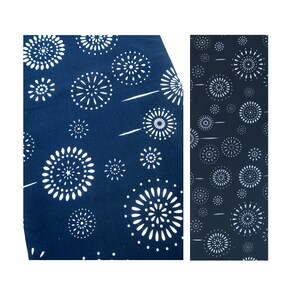 Japanese Navy Blue Fireworks Tenugui Fabric Hanabi Blue Wall - Etsy