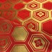 Japanese Golden and Red Brocade Fabric, Kimono Obi Fabric, Japanese ...