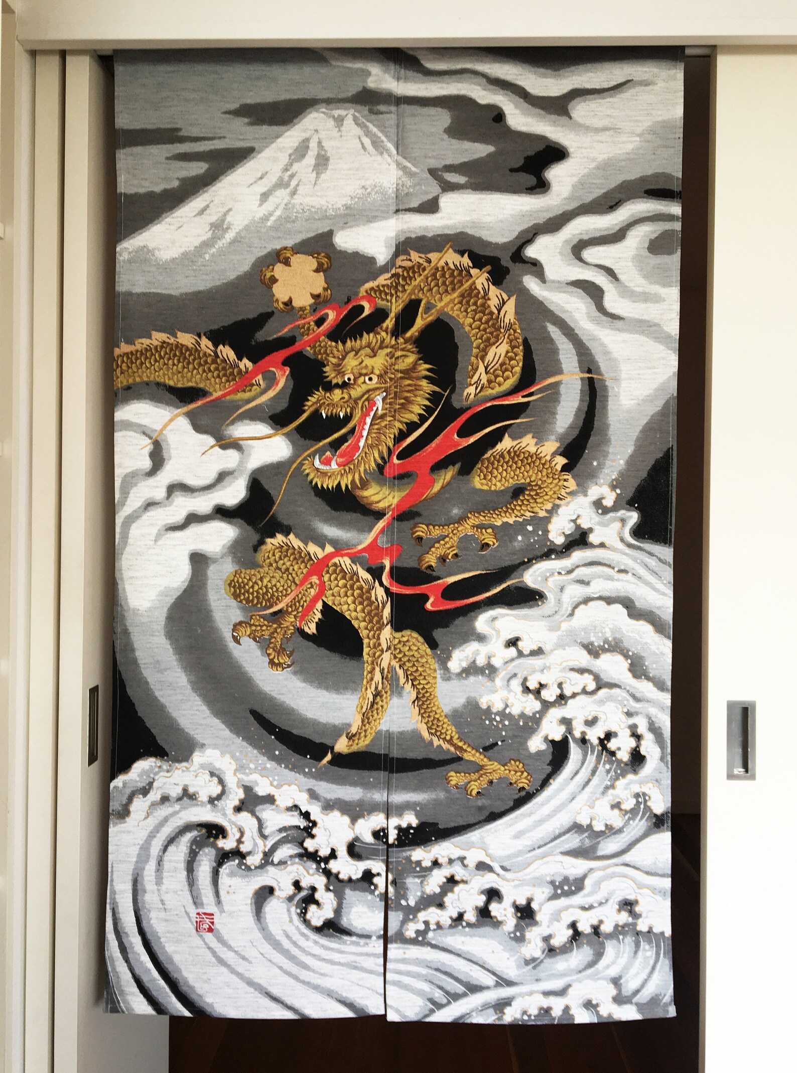 Japanese Dragon Noren Curtains, Order Made Curtain, Doorway Noren ...
