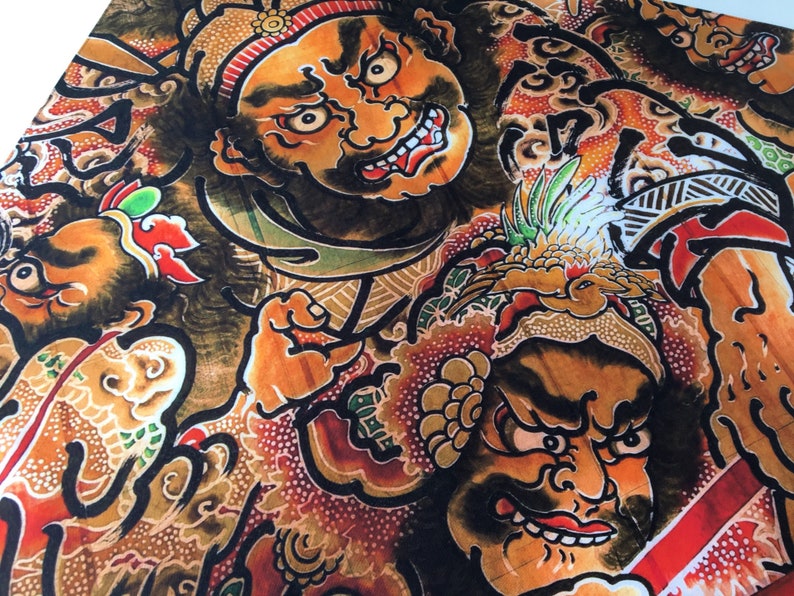 Japanese Samurai cotton fabric handkerchief Japanese aomori | Etsy