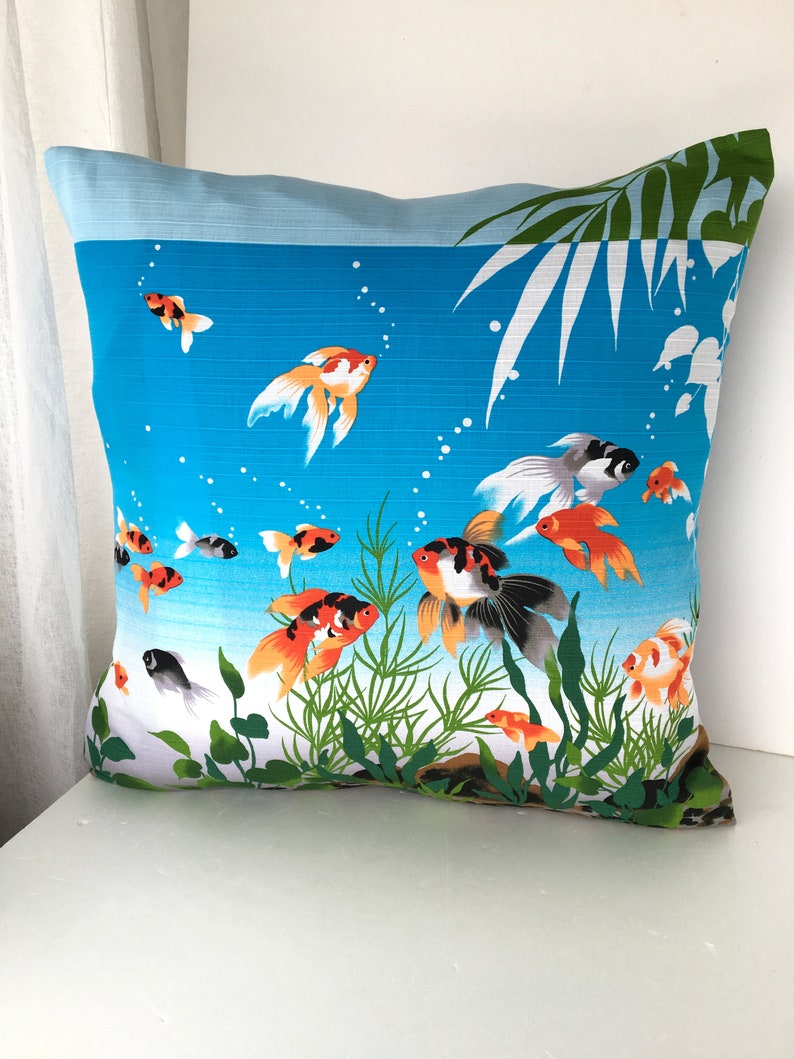 Fish Aquarium Pillow Cover, Gold Fish Pillow Case, Sofa Bedding Throw ...
