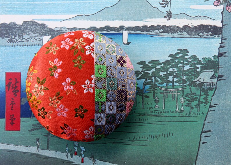 Fabric Brooch Japanese Kimono 4 Inches Handmade Japanese - Etsy