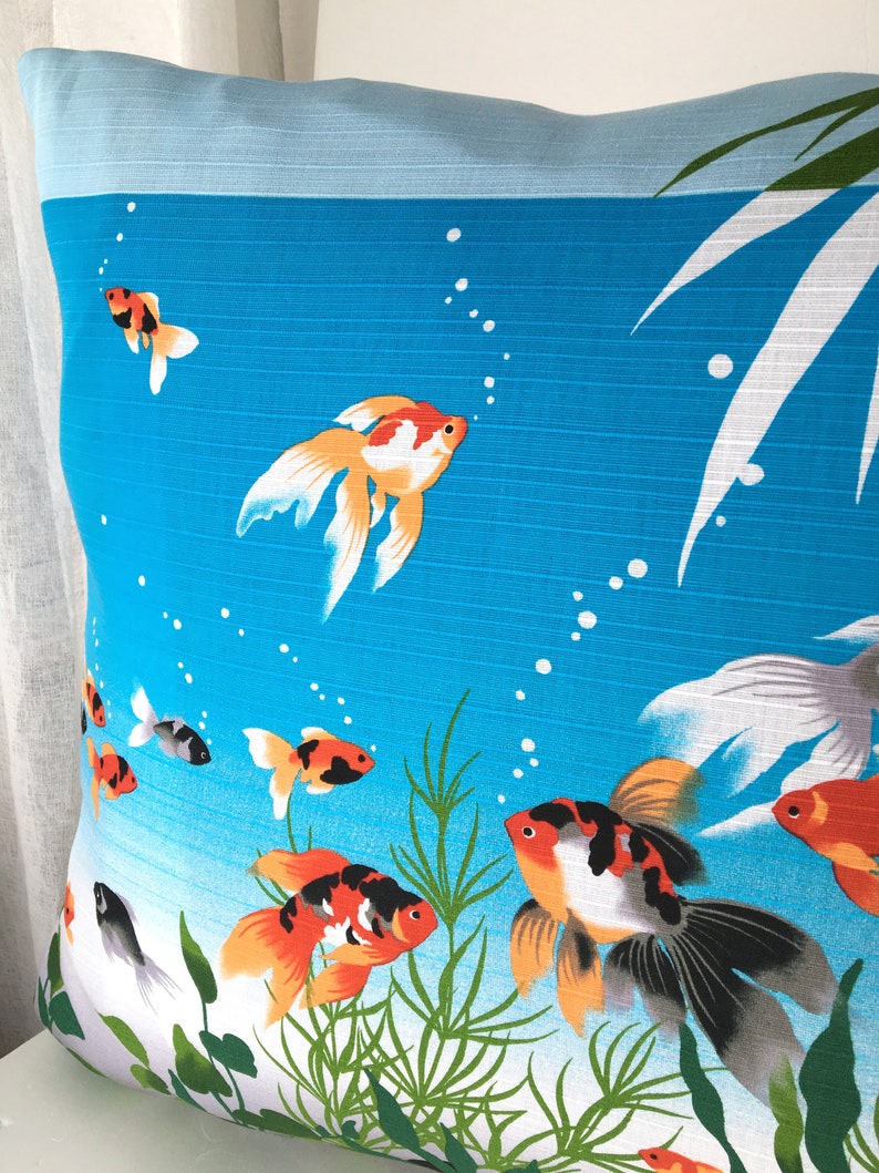 Fish aquarium pillow cover gold fish pillow case sofa | Etsy