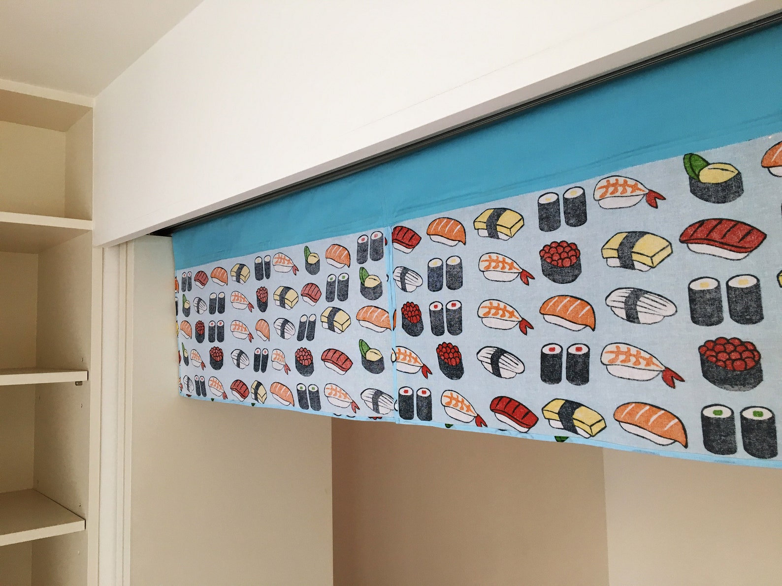 Blue sushi noren curtain fabric Japanese restaurant noren | Etsy