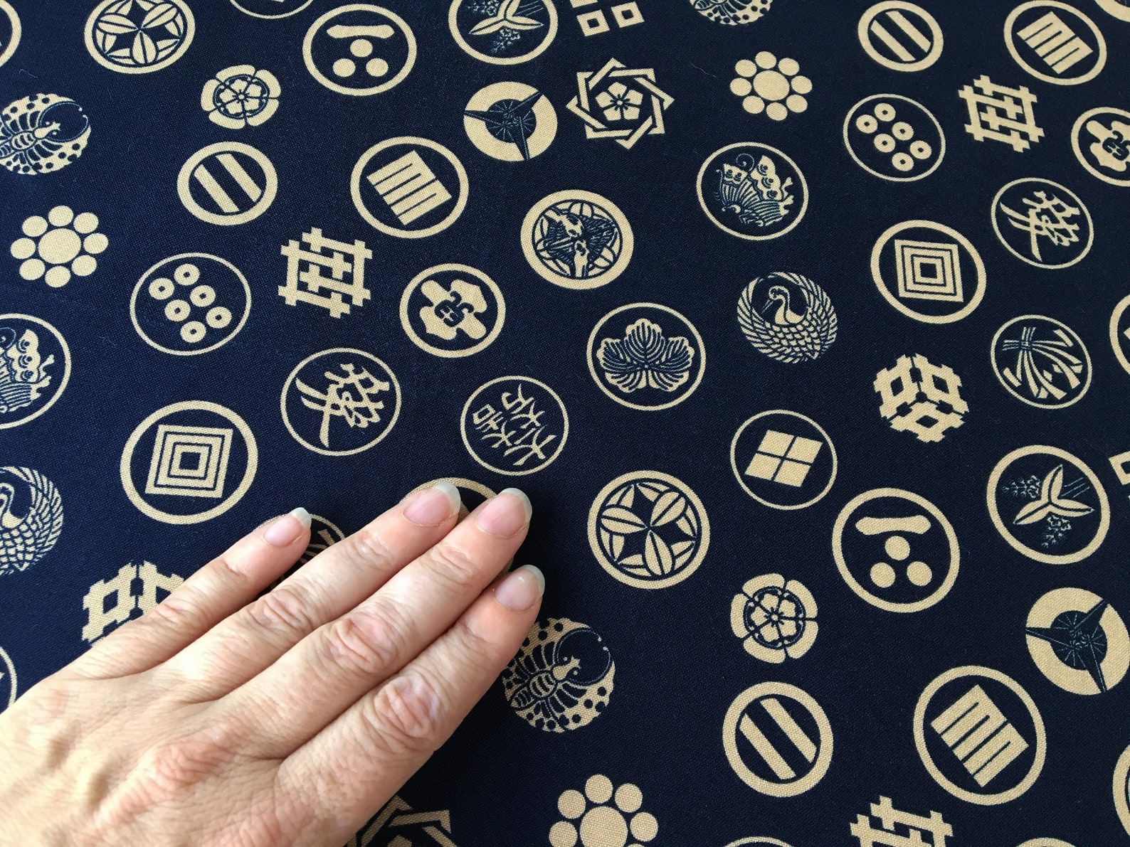 Japanese Kamon Crest Motif Japanese Fabric Family Crest | Etsy