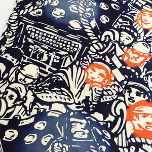 Japanese Tenugui Samurai Fabric, Japanese Matsuri Fabric, Asakusa Cute ...