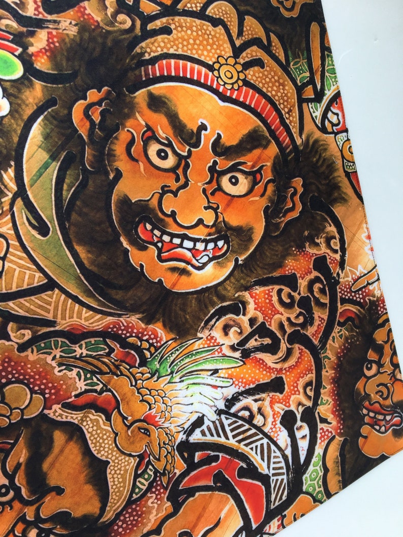 Japanese Samurai cotton fabric handkerchief Japanese aomori | Etsy
