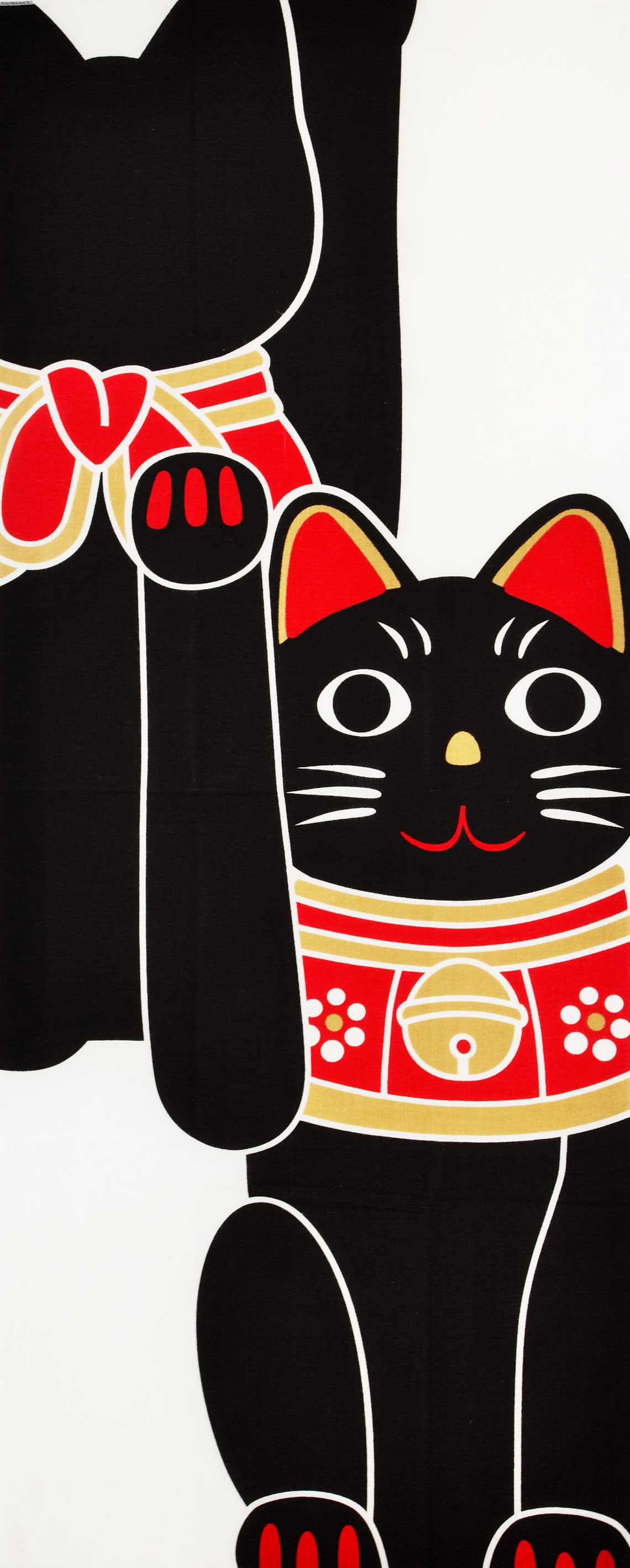 Black Cat Lovers Gift, Noren Curtain Panel or Wall Decoration, Japanese ...