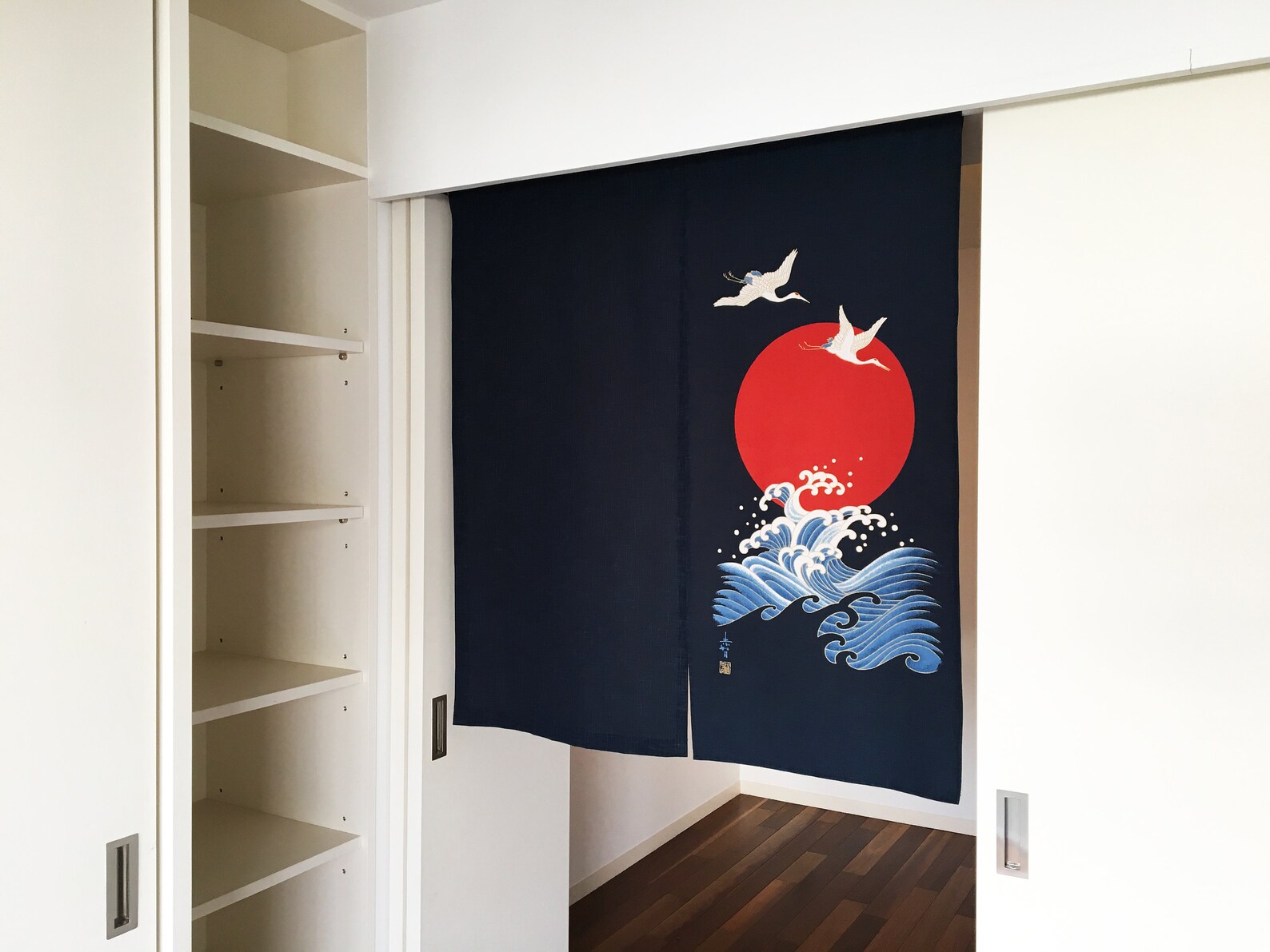 Crane Blue Curtain Japanese Noren Order Made Blue Noren - Etsy