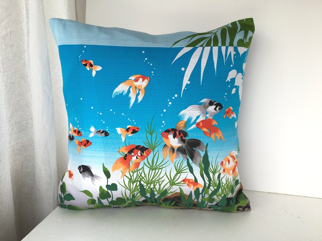 Fish Aquarium Pillow Cover, Gold Fish Pillow Case, Sofa Bedding Throw ...