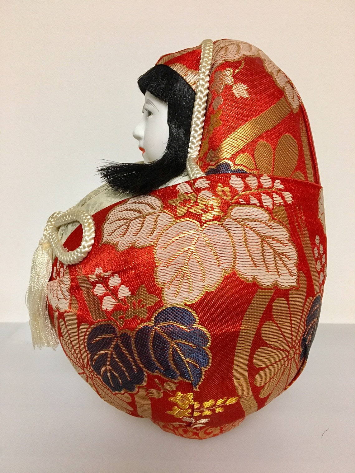 Vintage daruma doll japanese kimekomi doll vintage hina | Etsy