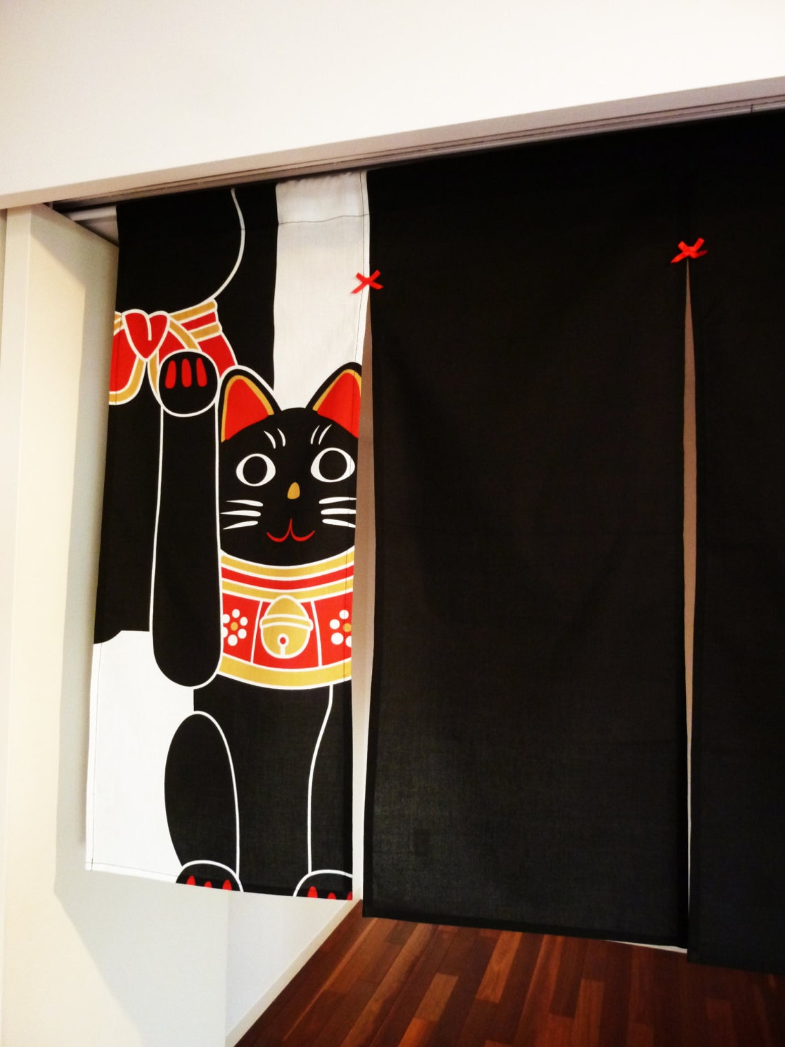 Japanese Noren Cat Fabric Black Cat Curtain Noren Curtain - Etsy