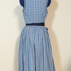 Dirndl With Apron, Blue White Checked Dirndl With Blue Apron, Button Up ...
