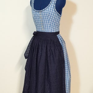 Dirndl With Apron, Blue White Checked Dirndl With Blue Apron, Button Up ...