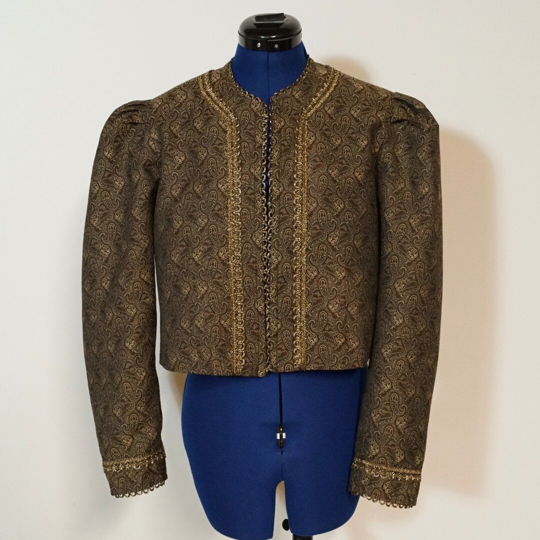 Traditional Jacket Made of Paisley Jacquard, Decorated With Gold Border ...