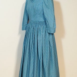 Traditional Dress in Light Blue Floral Fabric, Half-length Sleeves - Etsy