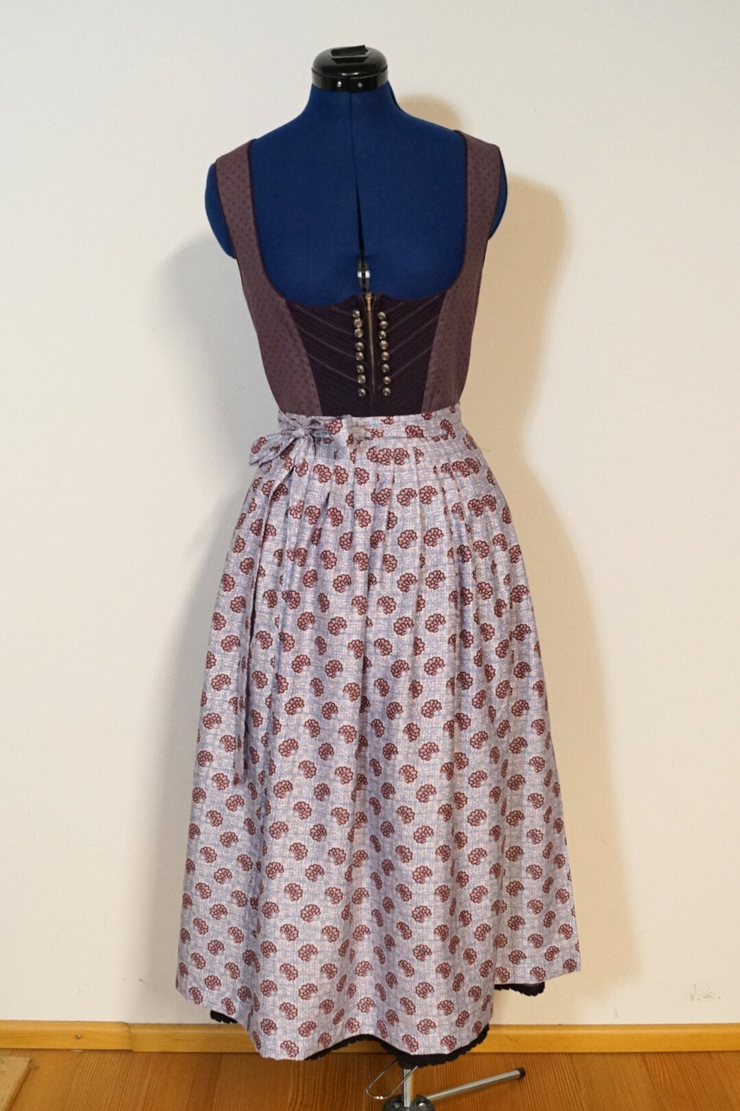 Dirndl With Apron, Purple Dirndl With Decorative Buttons - Etsy