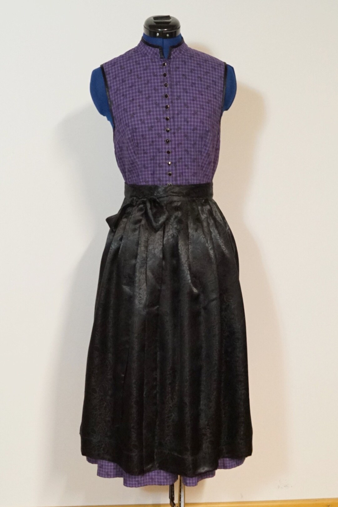 Dirndl With Apron, Purple Wash Dirndl With Check Pattern - Etsy