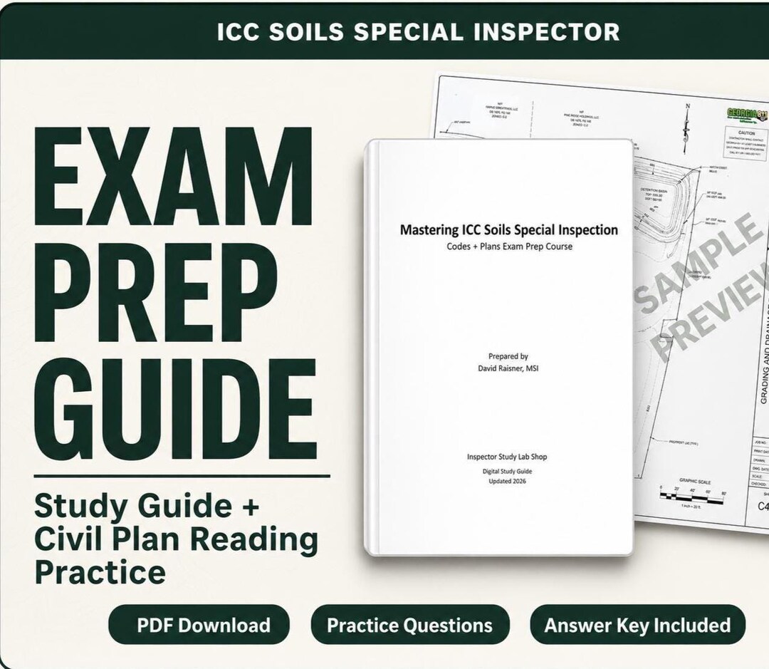ICC Soils Special Inspector Exam Prep Guide | Codes, Civil Plan Reading ...