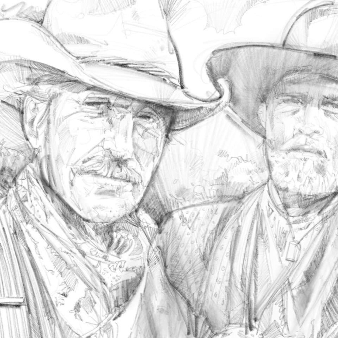 Lonesome Dove. Gus and Woodrow Photography Print of Sketch 10 X 10 ...