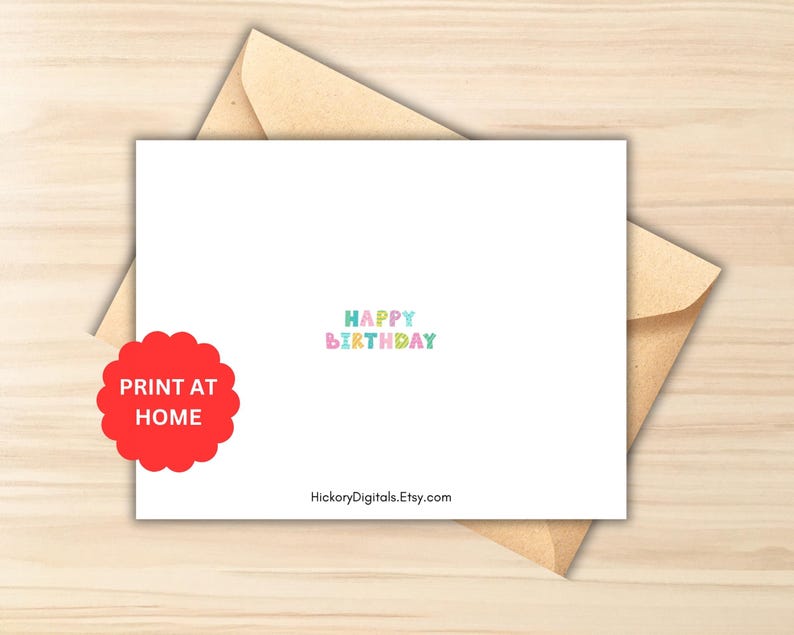 Cat Birthday Card, (digital Download), Print at Home, - Etsy