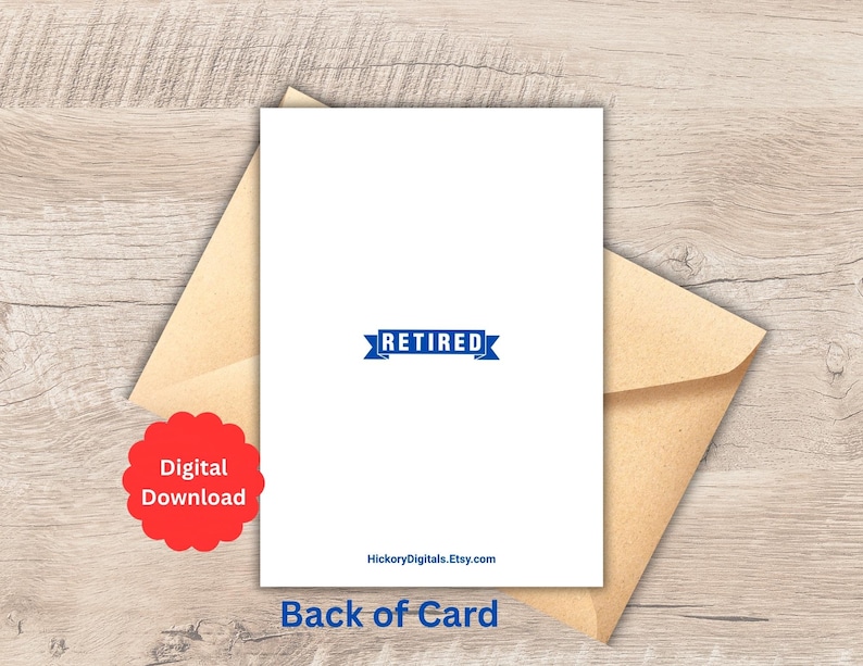 Printable Retirement Card, 2 Sizes, Digital Print at Home, Retire Humor ...