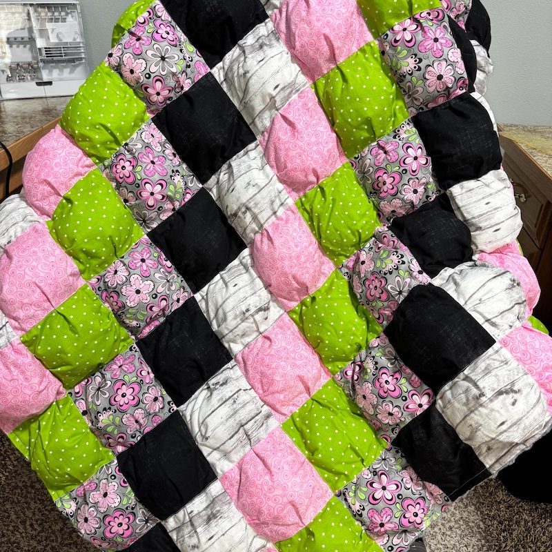 Floral Puff Blanket - Etsy
