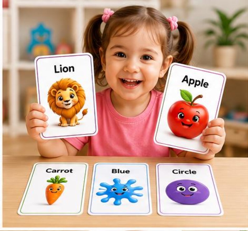 Preschool Flash Cards | Animals, Fruits, Colors, Shapes (digital ...