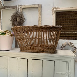 Vintage French Rustic Basket - Etsy
