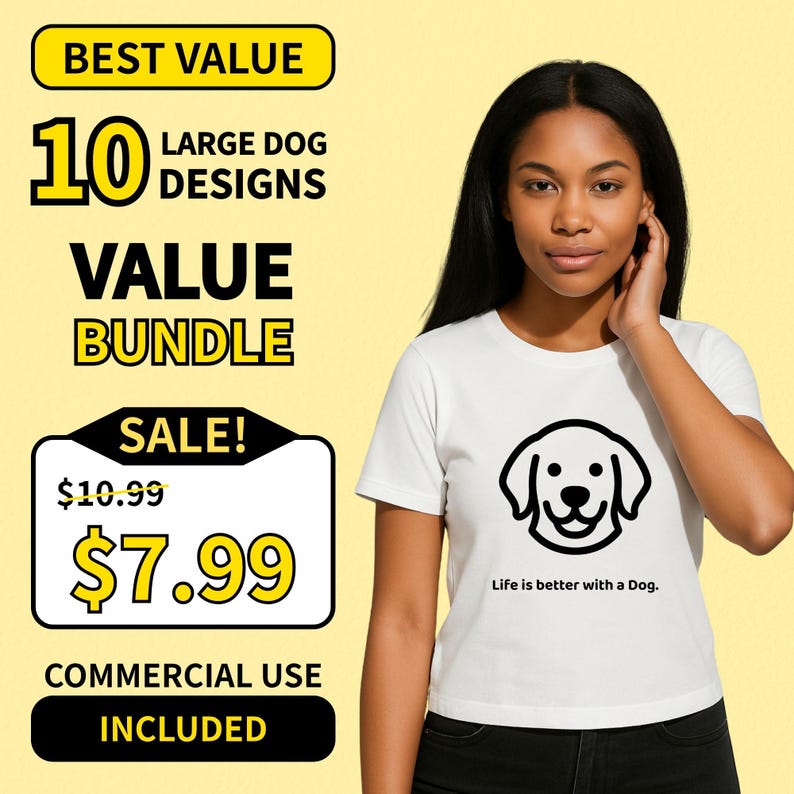 Large Dog SVG Bundle, 10 Dog Breeds SVG, Labrador Golden Retriever ...