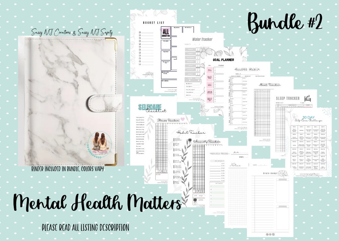 Mental Health Journal Mental Health Binder Self Care Self Care Binder A5 Binder Mental Health