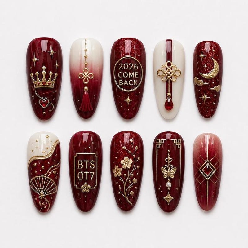Bts Ot7 Nails - Etsy