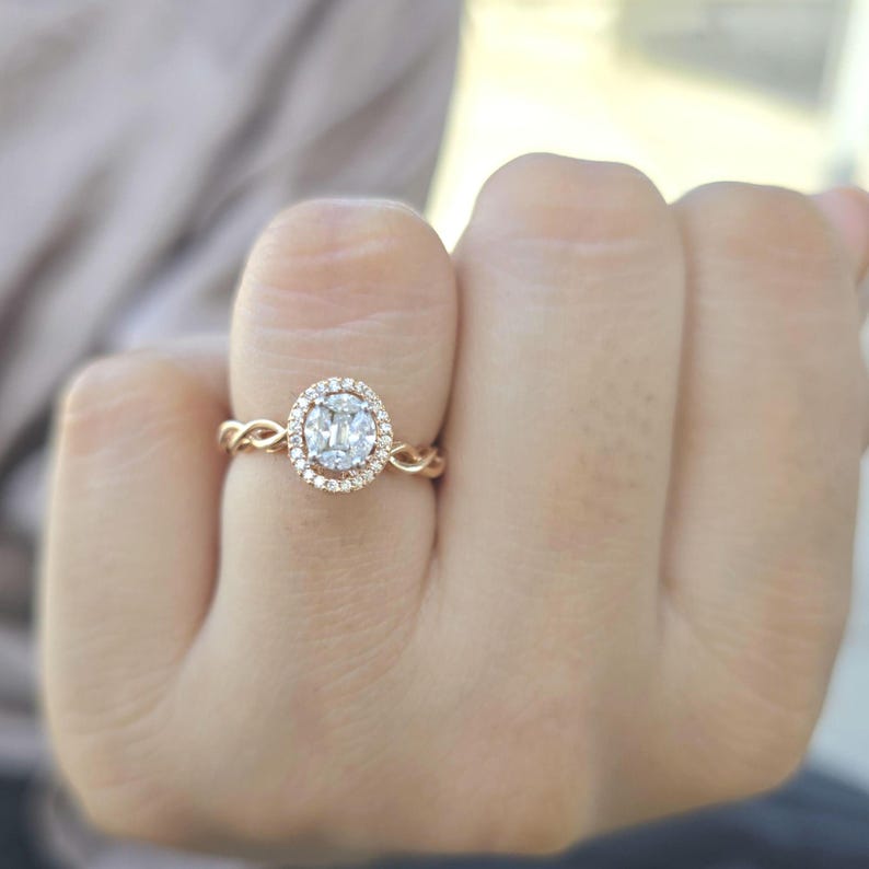 Buy Vintage-inspired Marquise & Baguette Lab Diamond Halo Engagement ...