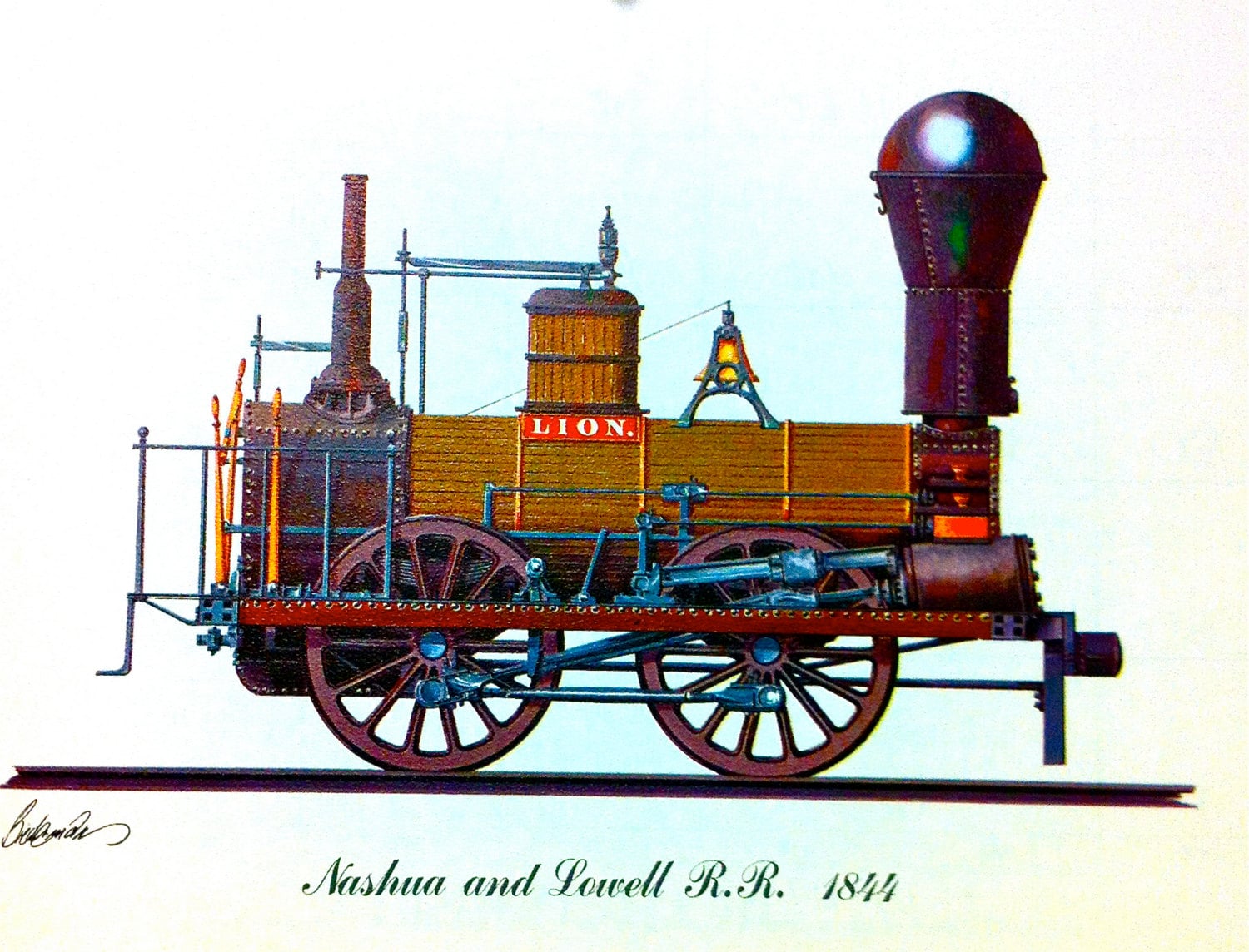 1844 The Lion American Steam Locomotive | Etsy