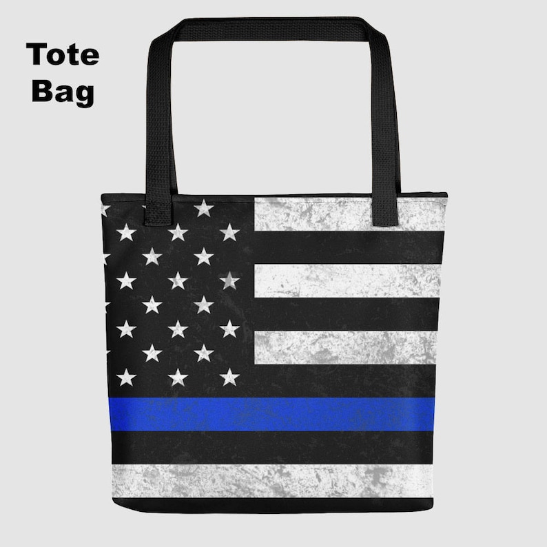 Thin Blue Line Tote Bag or Beach Bag 2 Sizes American Flag - Etsy