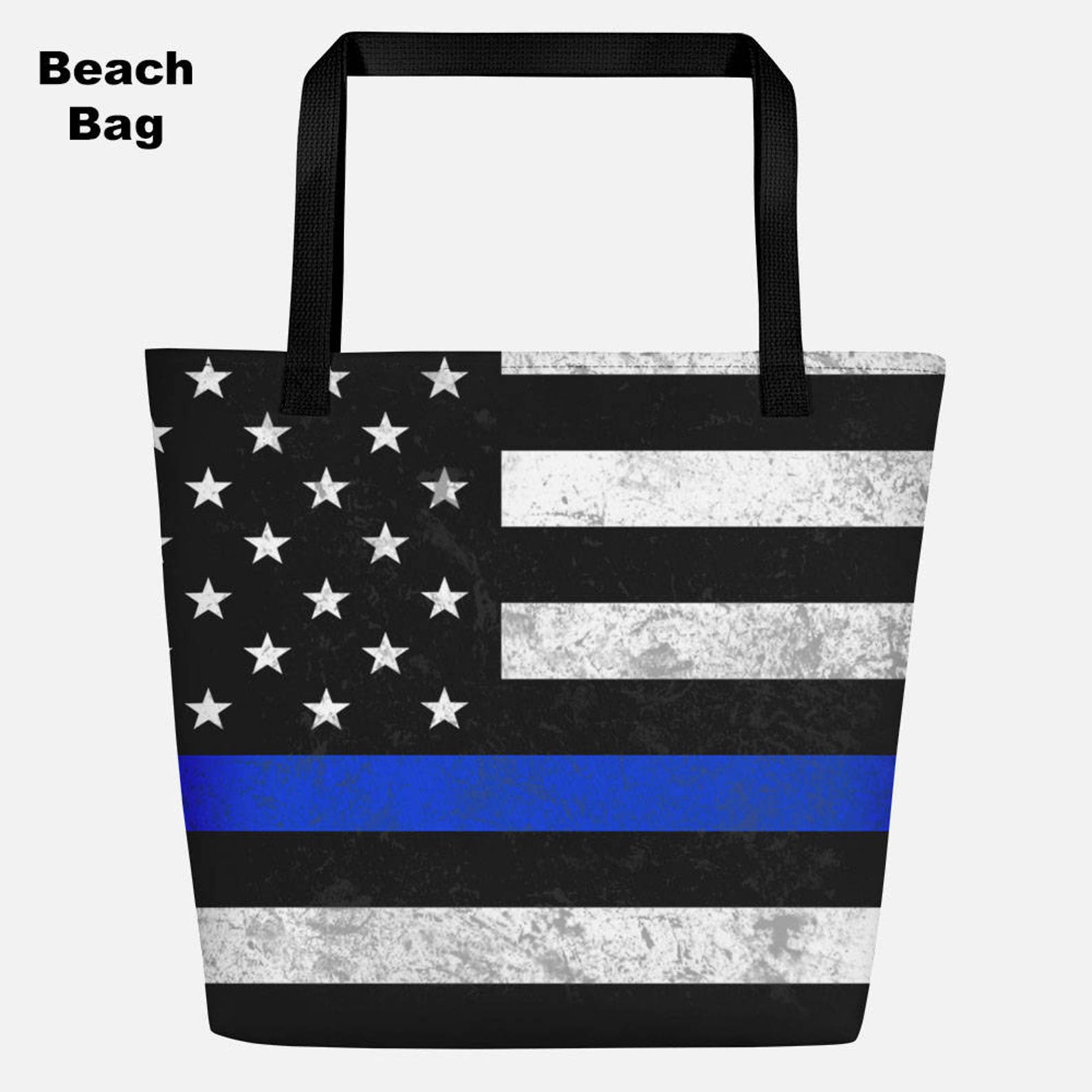 Thin Blue Line Tote Bag or Beach Bag 2 Sizes American Flag - Etsy