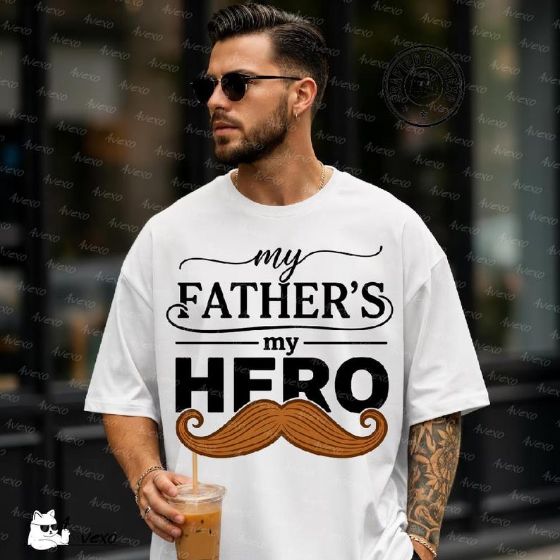 My Hero Mustache Design, Dad Sublimation, Father's Day (digital ...