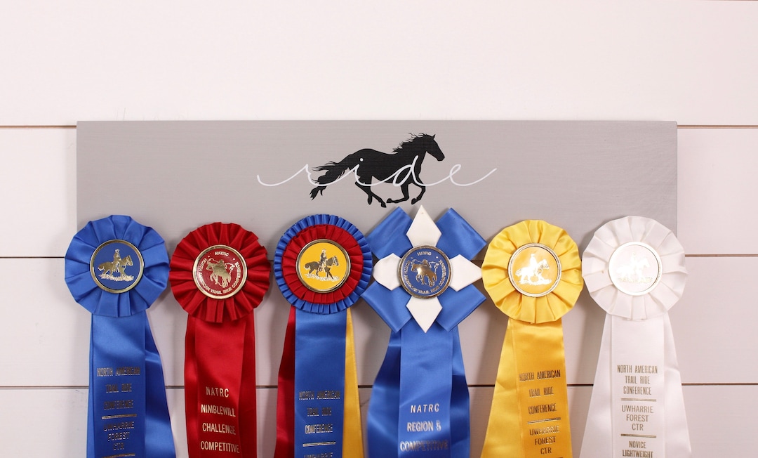 Equestrian Ribbon Holder - Ride With Horse Silhouette - Horseback ...