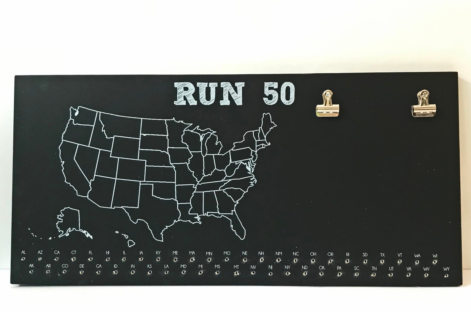 Run 50 States Medal Holder With PR Running Times List and 50 Hooks ...