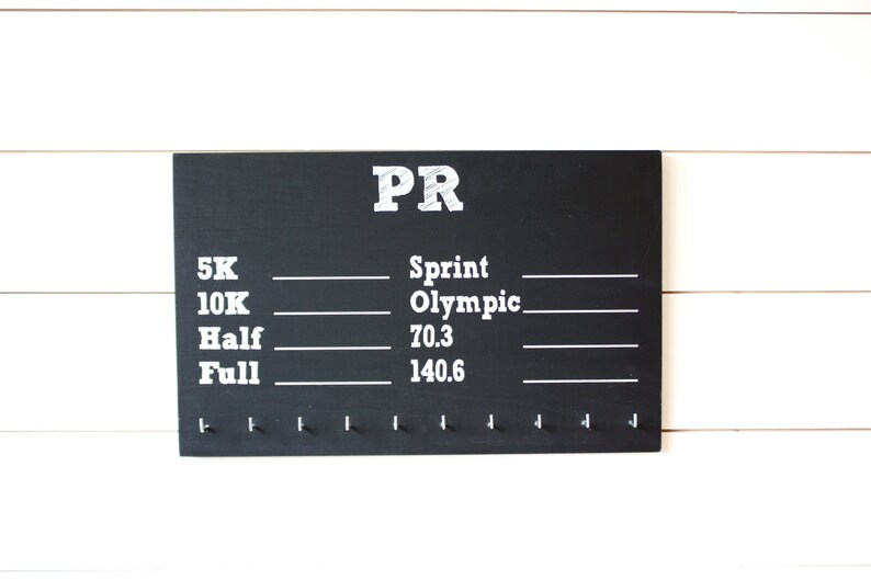 Running & Triathlon PR Times Medal Holder Display - 5K, 10K, Half, Full ...
