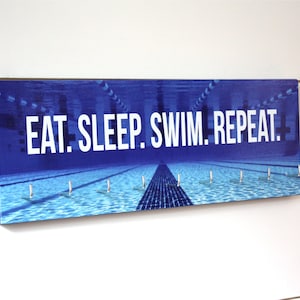 Swimming Medal Holder - Eat. Sleep. Swim. Repeat. - Medium - Etsy