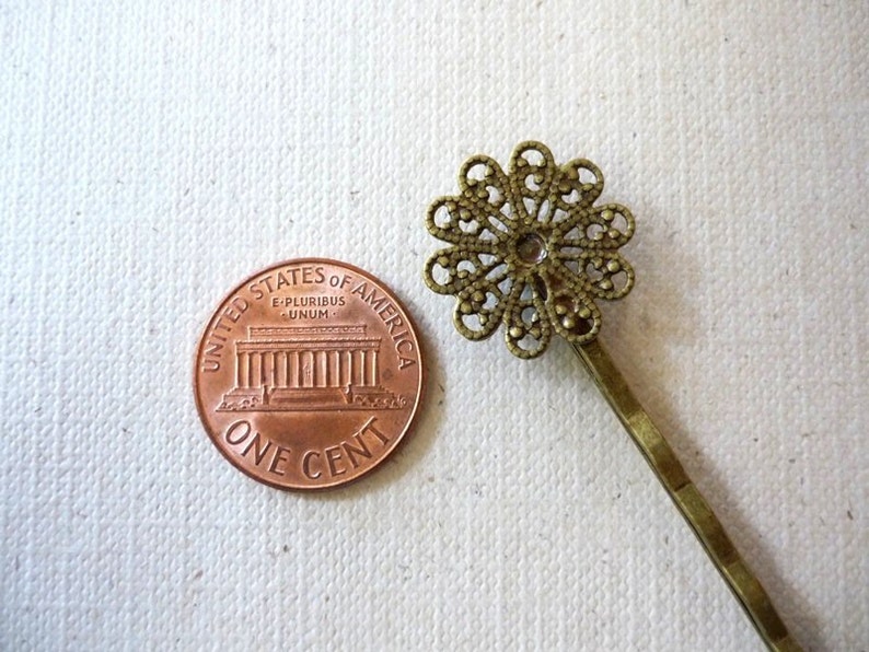 12 Pcs Antique Bronze Bobby Pins - Lead Free Filigree Design - 61 Mm ...