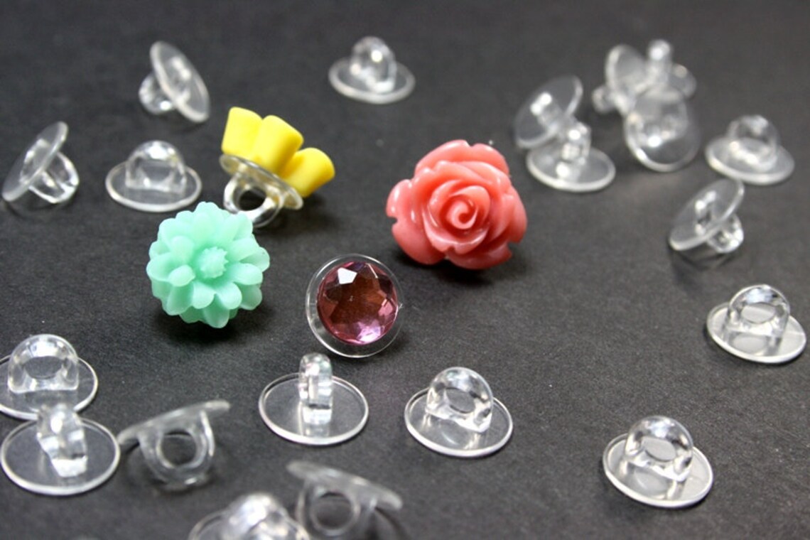 24 Pcs Clear Plastic Shank Buttons - 10mm Diameter - Great for Making ...