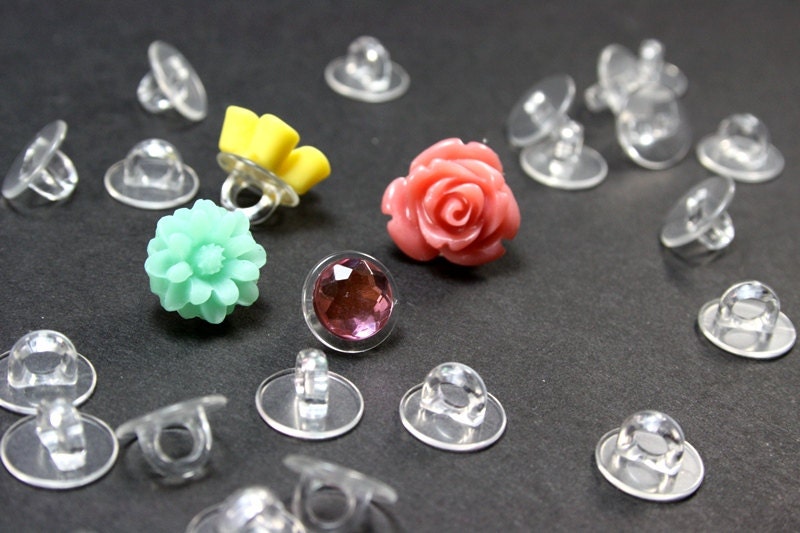 24 Pcs Clear Plastic Shank Buttons - 10mm Diameter - Great for Making ...
