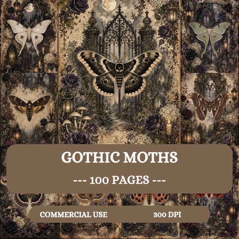 Gothic Moth Printable - Etsy