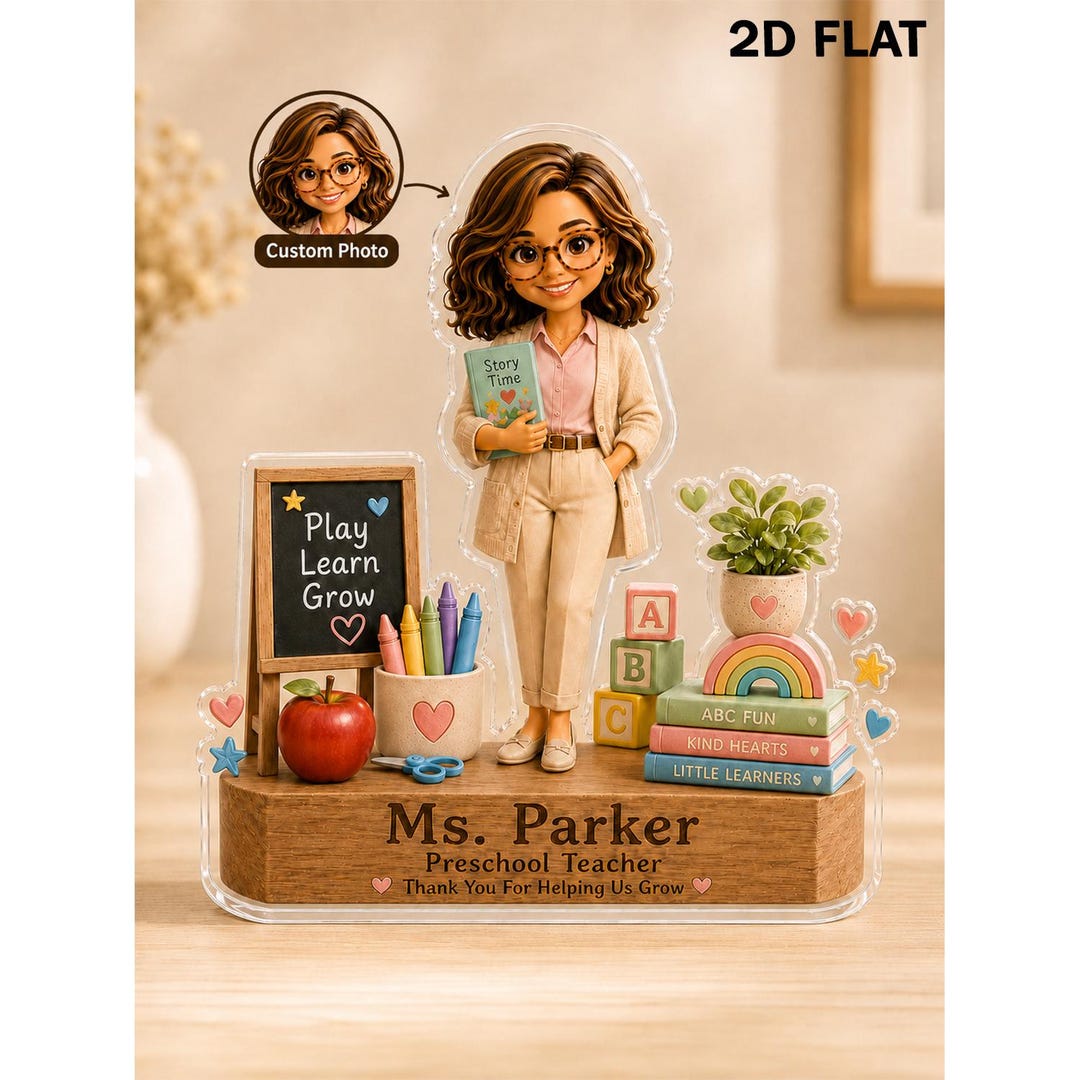 Personalized Teacher Acrylic Plaque, Custom Photo Back to School Gift ...