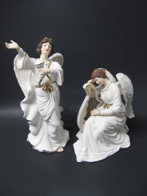 Vintage Angel Set Porcelain Angel Set Grandeur Noel 2000 | Etsy