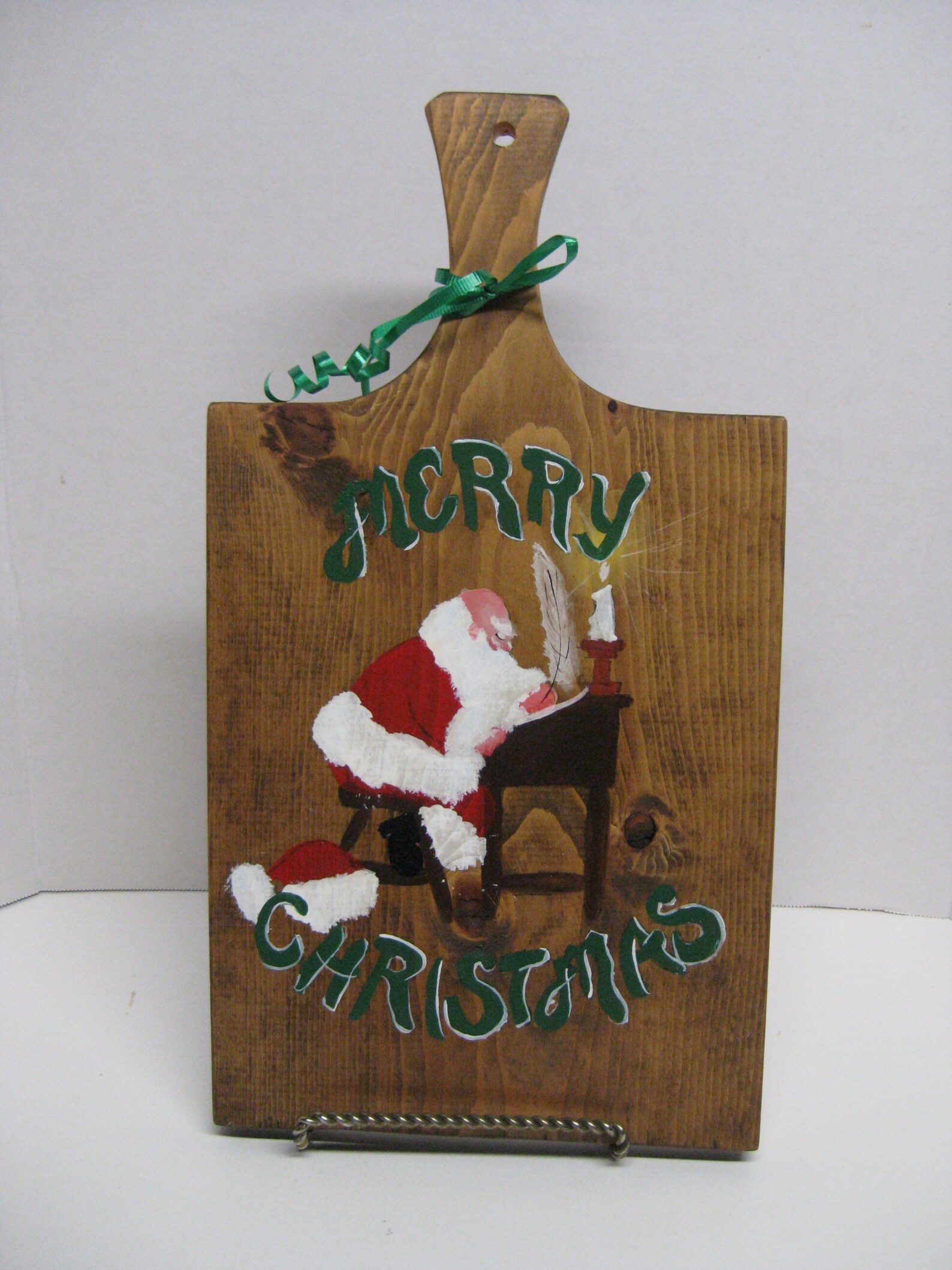 Christmas Wood Santa Plaque Hand Painted Vintage Christmas - Etsy