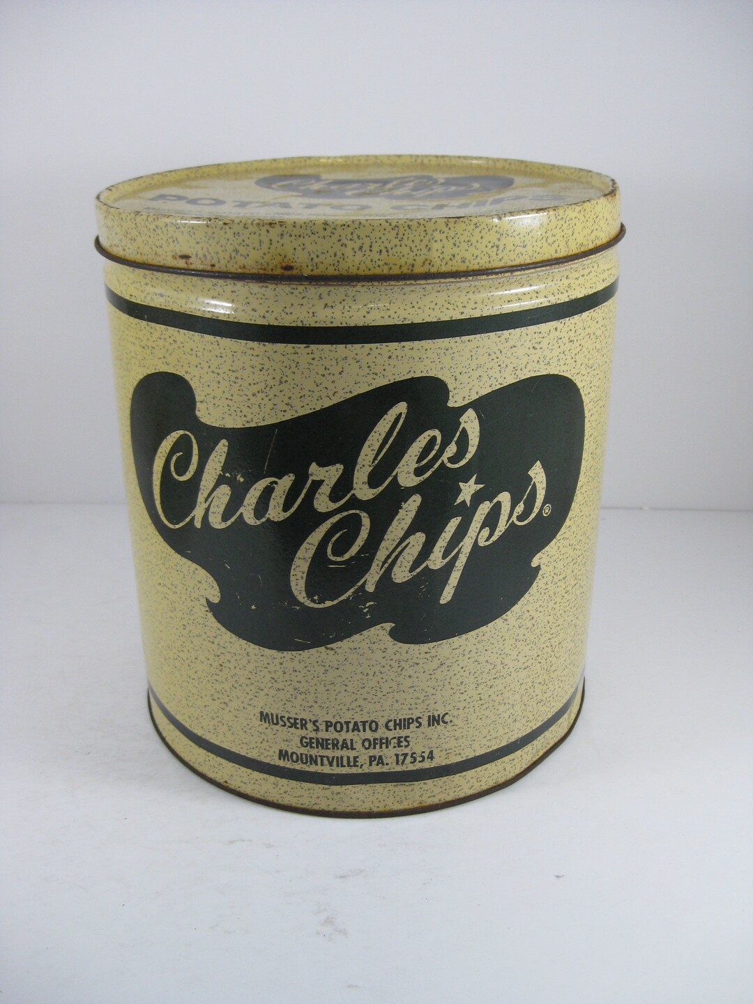 Charles Chips Vintage Tin Canister, Potato Chip Advertising Tin ...